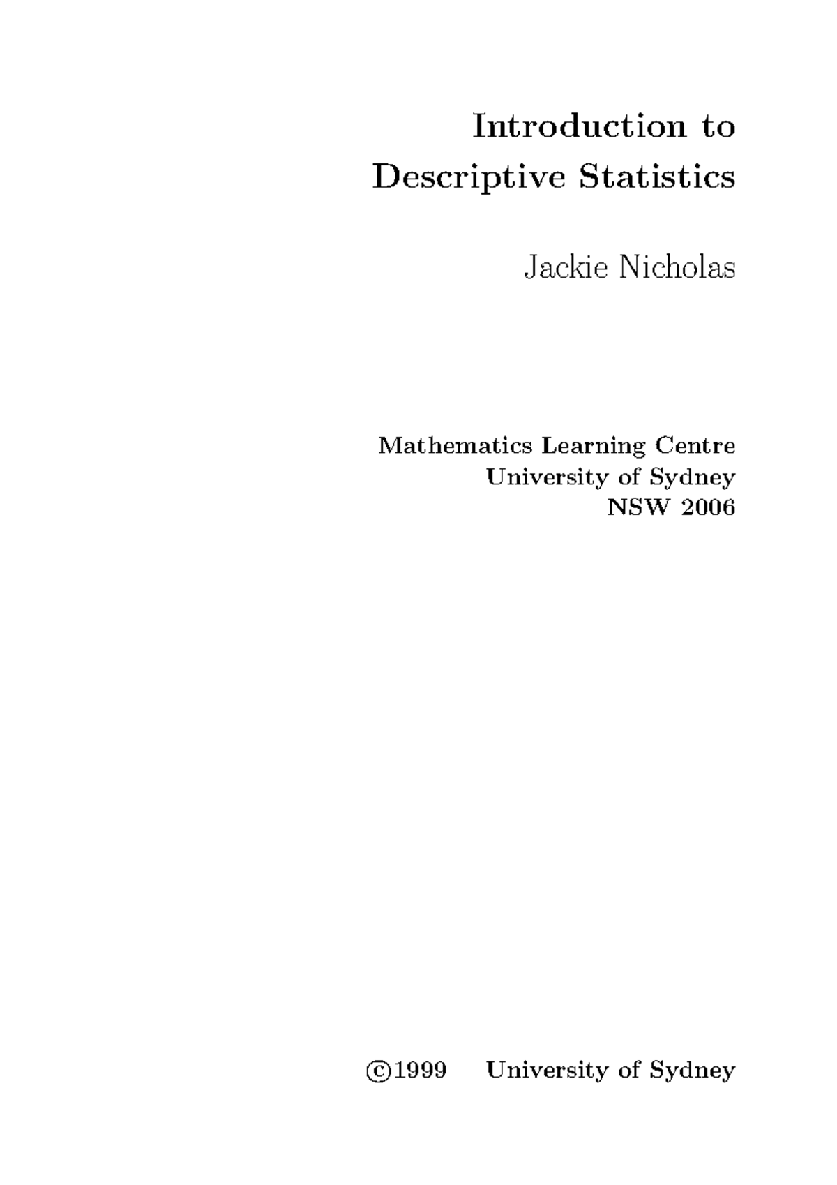 Descriptive Statistics Overview for Math 101: Key Concepts and Methods - Studocu