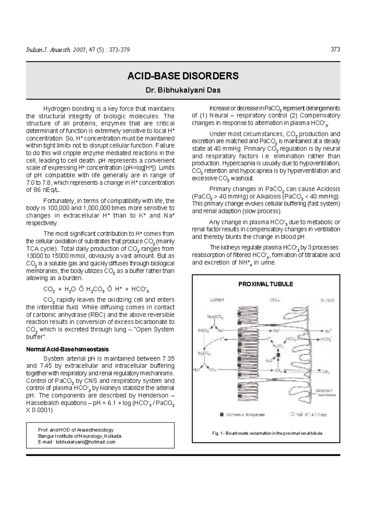 DAS: Acid-Base Balance Disorders in Critical Care - Studocu