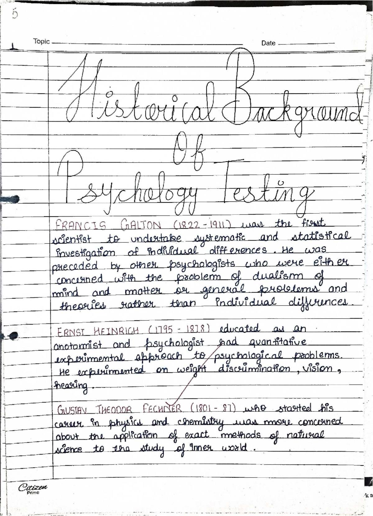 Psychology 101: Historical Background of Psychological Testing - Studocu