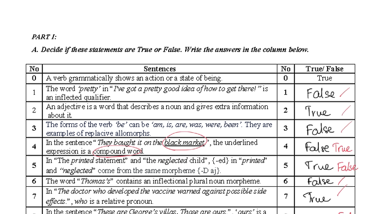 HTH CK-IN - True/False & Sentence Completion Practice - Studocu