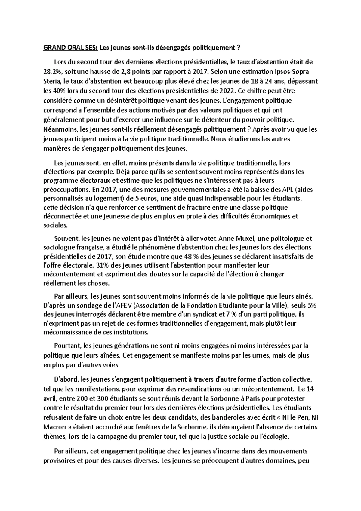 Fiche de Synthèse : Compréhension du PIB - Seconde Économie - Studocu