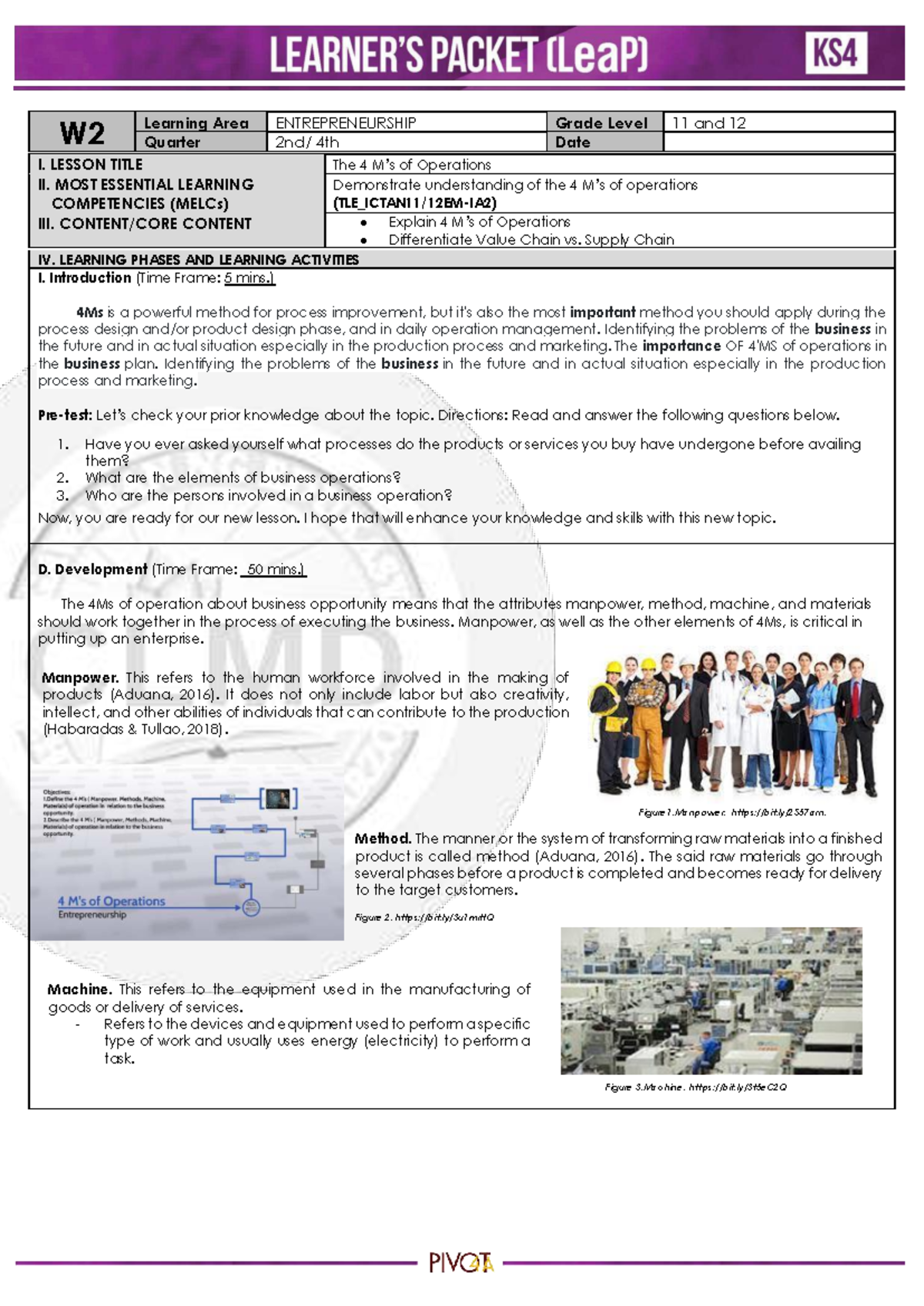 Q4-Applied-Entrep WEEK 2 - W Learning Area ENTREPRENEURSHIP Grade Level ...
