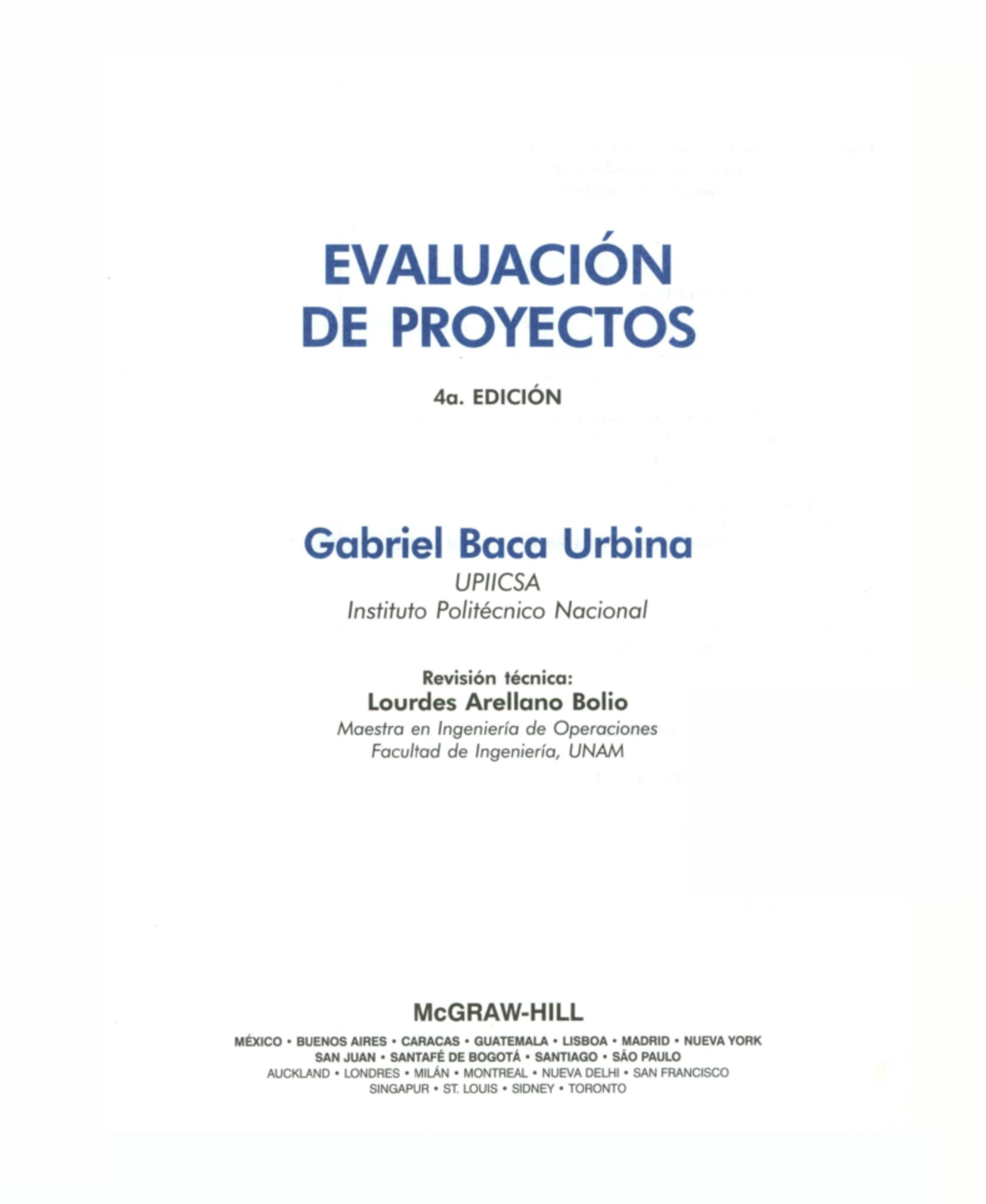 Resumen de Evaluación de Proyectos - 4a. Edición - Studocu