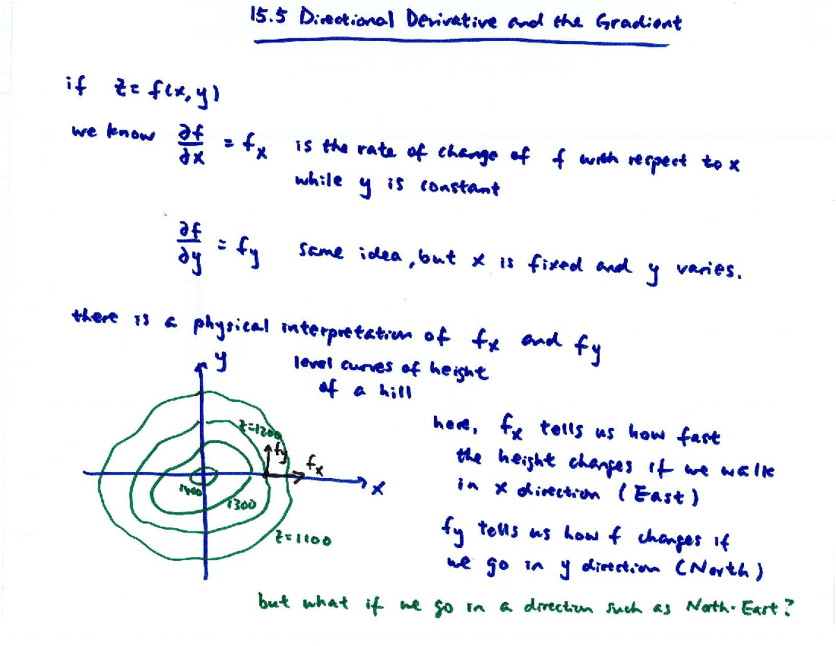 Lesson 13 (15.5) - Directional Derivative and Gradient Concepts - Studocu