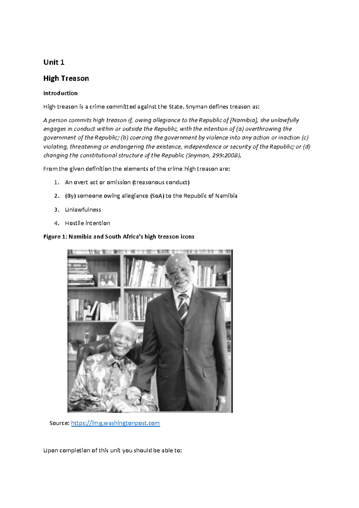 Study Guide: High Treason Elements and Related Case Studies (CR 101 ...