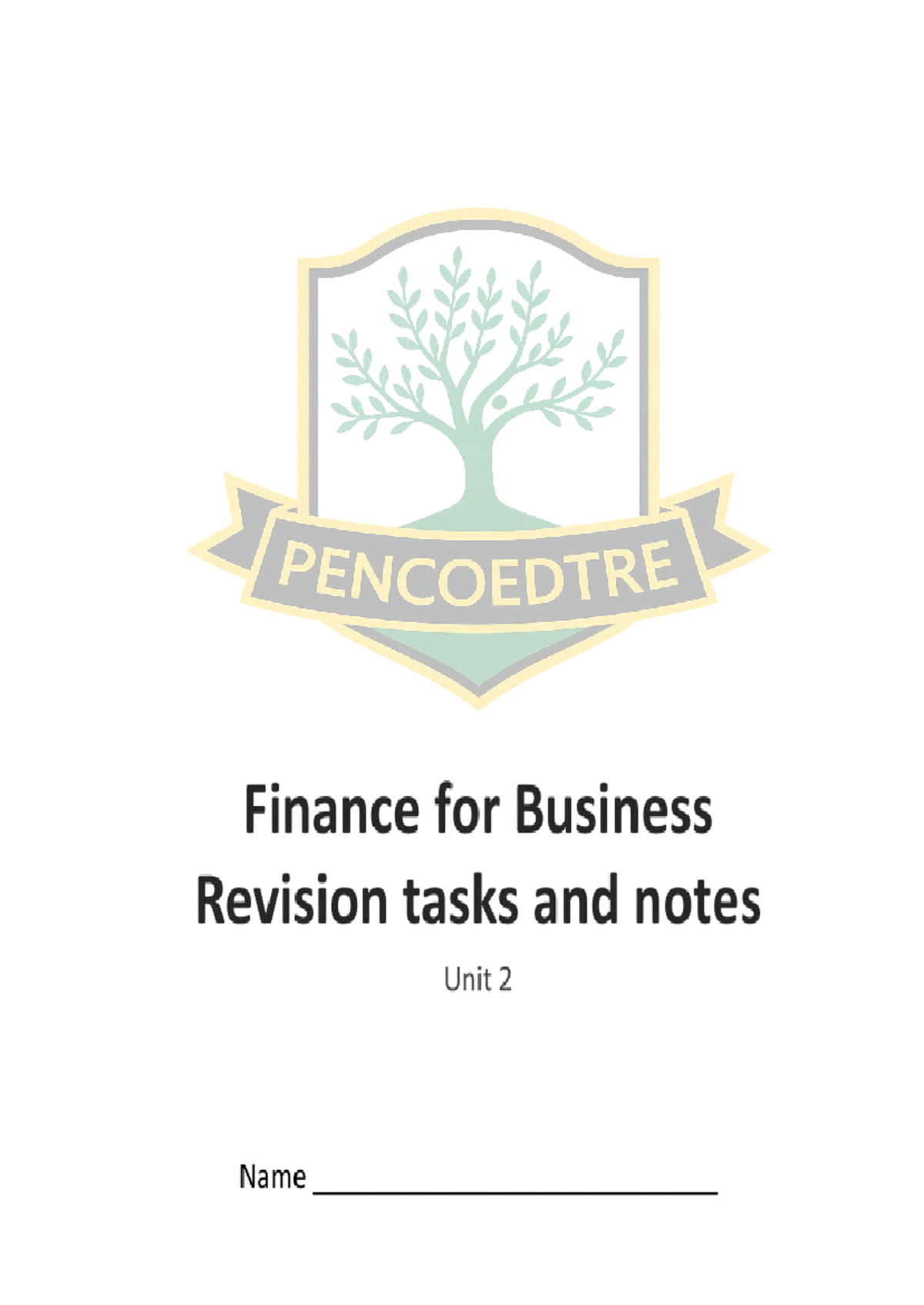 Finance Revision Tasks and Notes: Costs, Revenue, and Cash Flow - Studocu