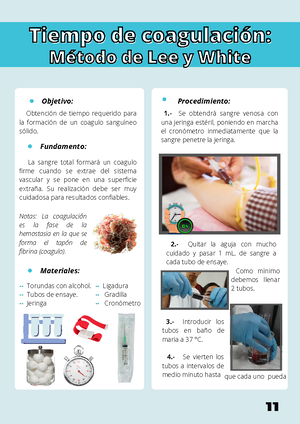 Tiempo de coagulación o sangrado: Método de Duke - Material: - Lanceta ...