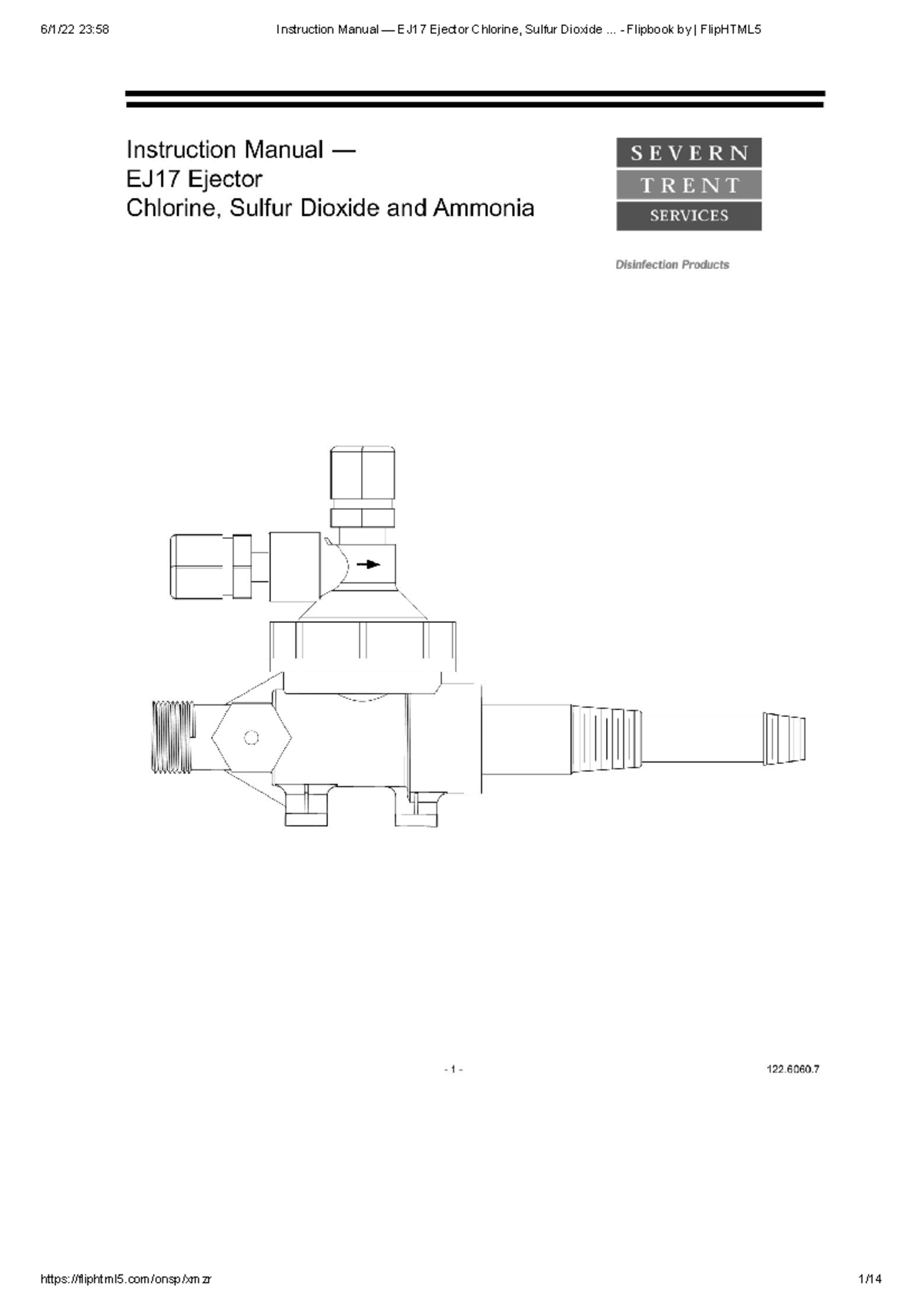 EJ17 Instruction Manual: Ejector for Chlorine & Sulfur Dioxide - Studocu