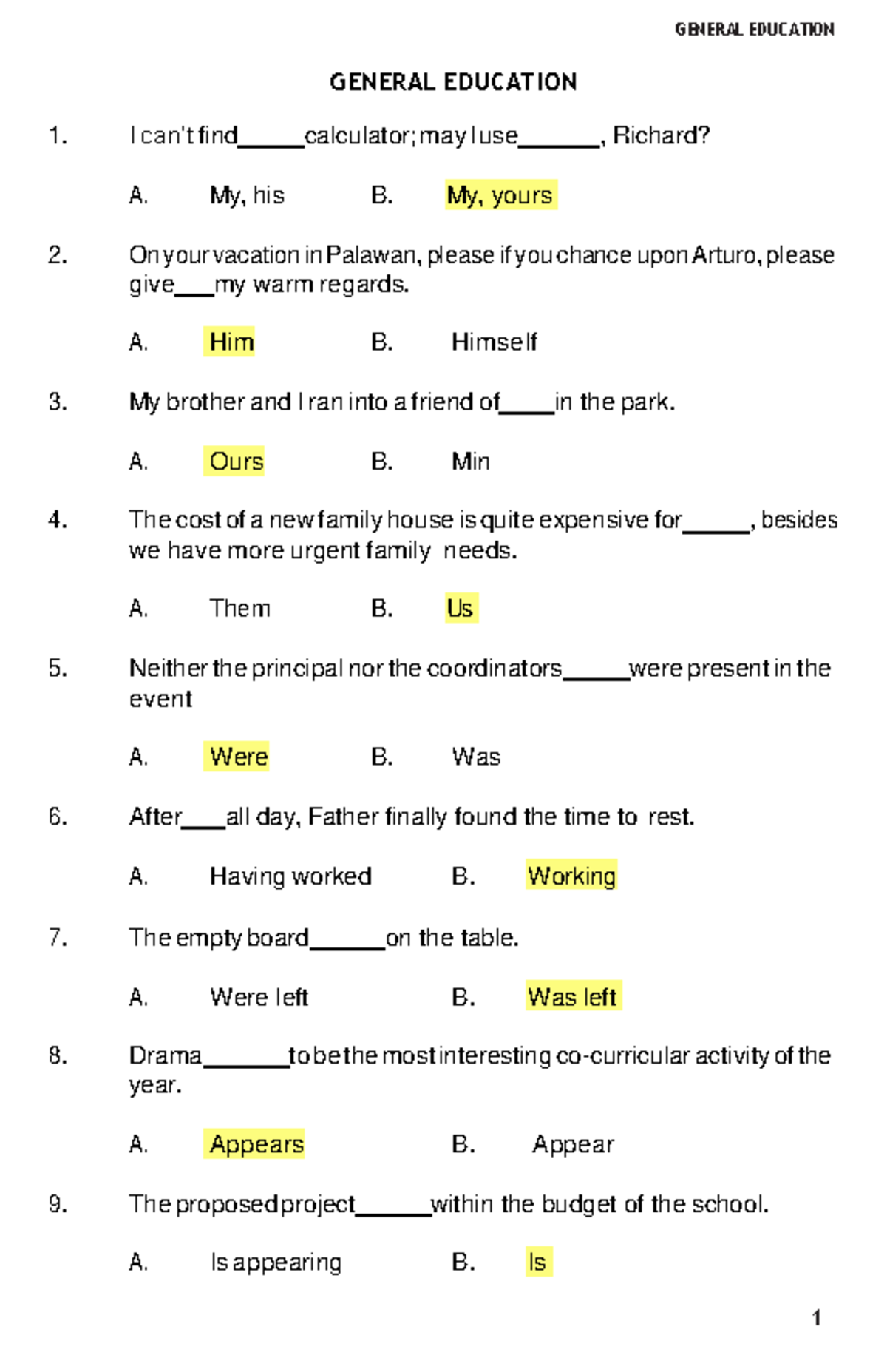 GEN-ED - General Education Quiz Notes - Studocu