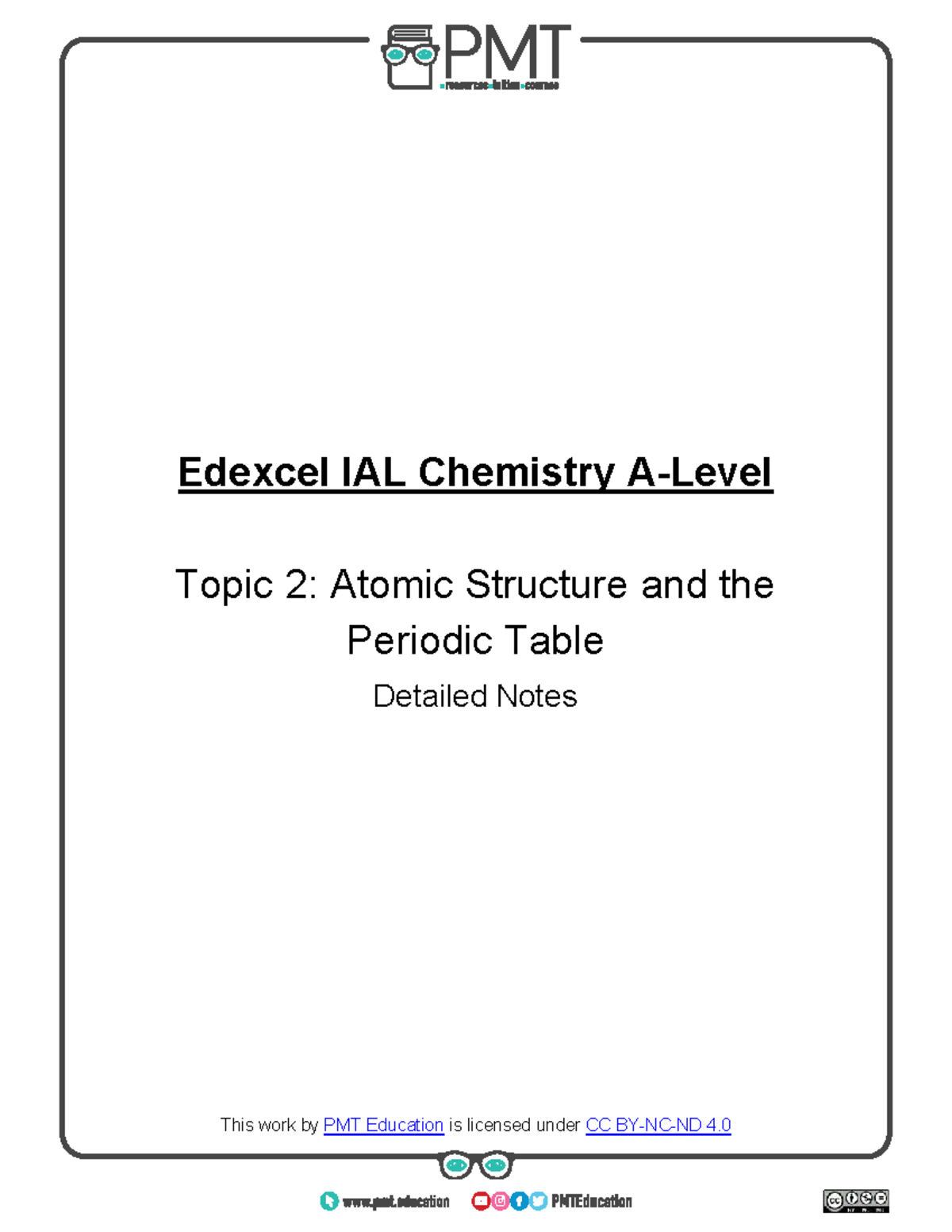 Edexcel IAL Chemistry Topic 2: Atomic Structure & Periodic Table Notes ...