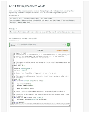 6.13 LAB- Filter and sort a list Section 6.13 - IT 140 Introduction to Scripting zy Books - 6 ...