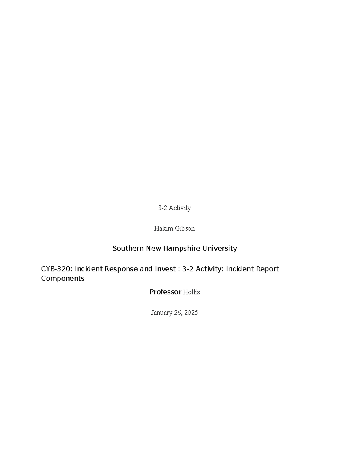 CYB 320 Module 3 Activity: Incident Report on FEMA Data Breach - Studocu