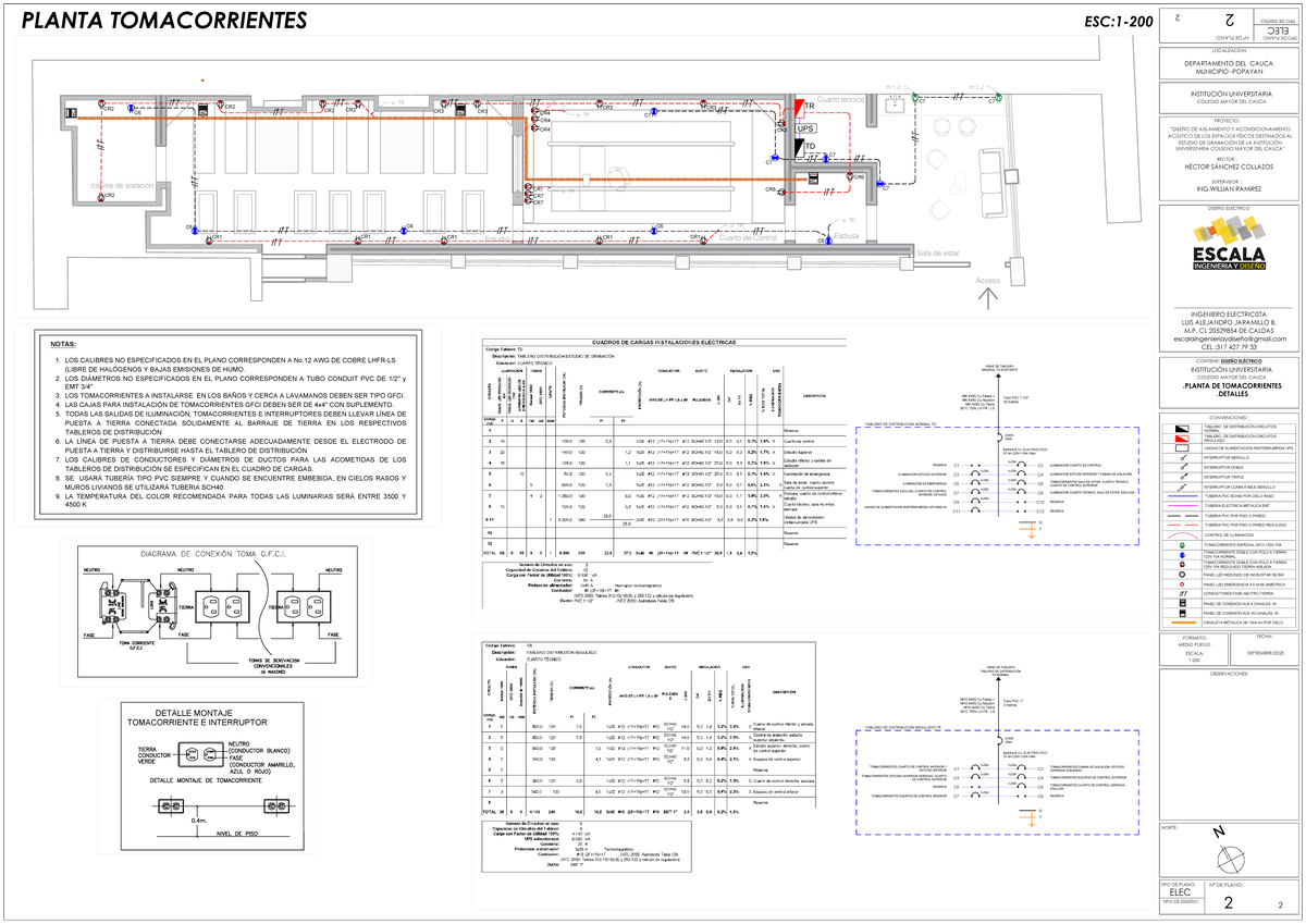Anexo 2: Planos de Tomacorrientes para Estudio de Grabación - ELC-02 ...