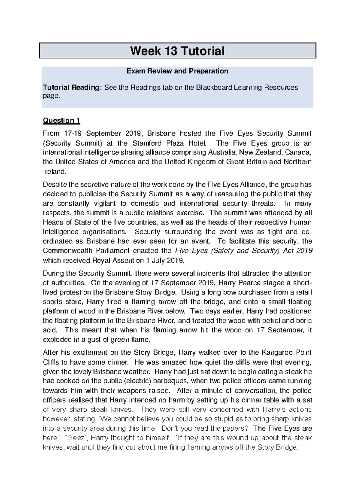 Week 13 Tutorial 10 (Complete) - Week 13 Tutorial Exam Review and ...