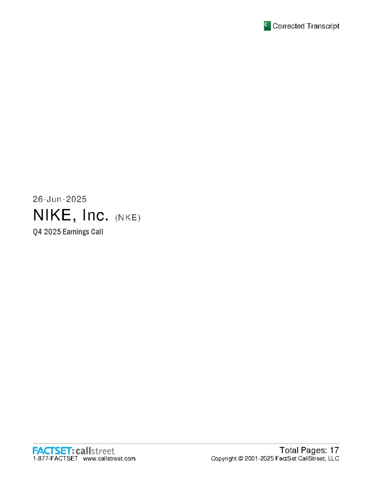 NIKE, Inc. (NKE) Q4 2025 Earnings Call Transcript Analysis - Studocu
