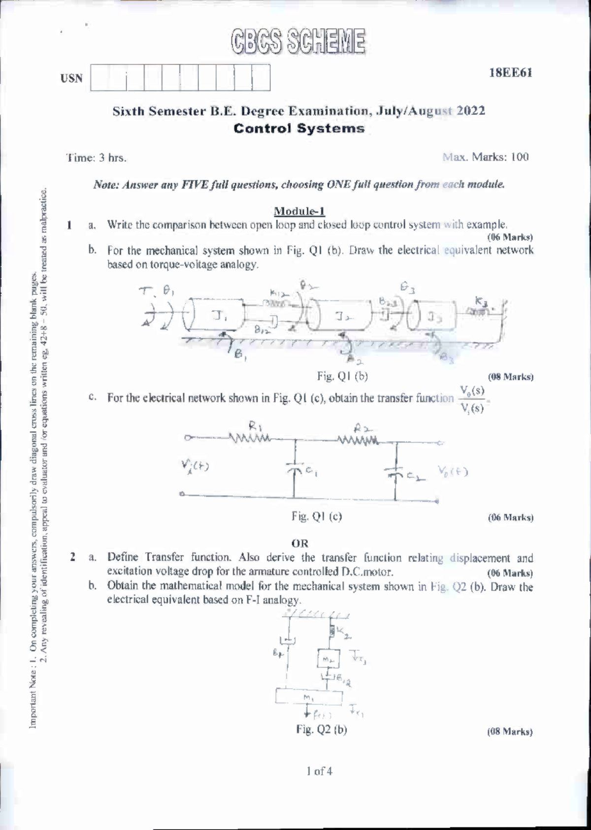 VTU 18EE61 Control Systems Aug-2022 Exam Question Paper & Solutions ...