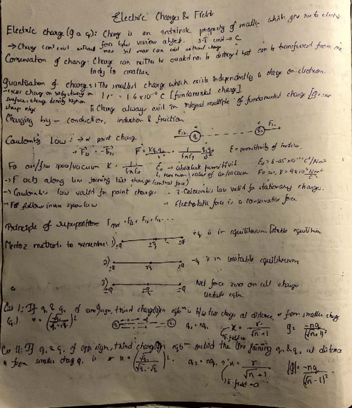 Electric Field and Potential Notes (PHYS 101) - Studocu