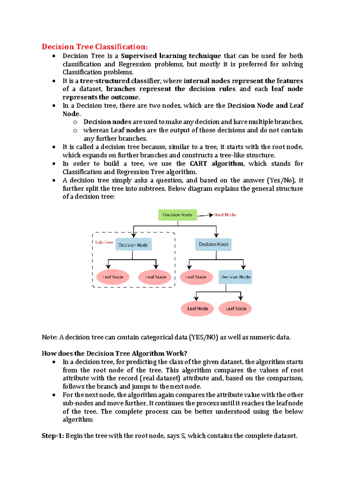 Decision Tree Induction: Understanding Classification and ASM Methods - Studocu