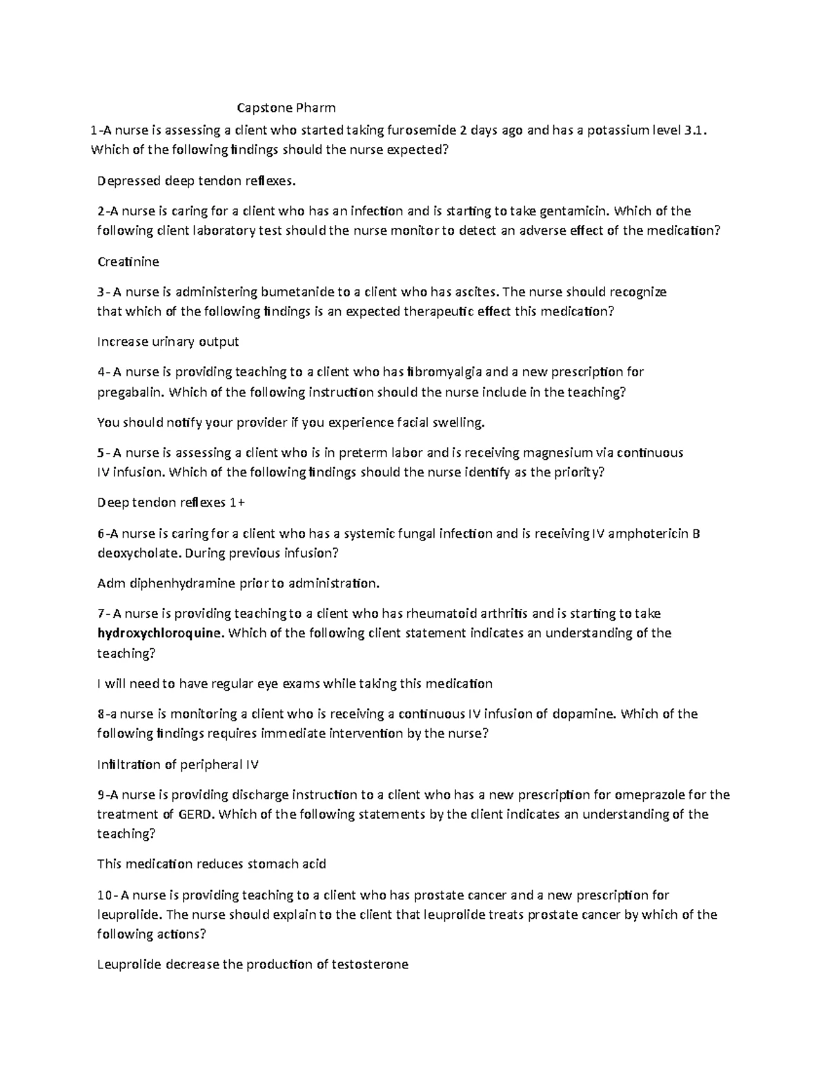 ATI Capstone pharmacology assessment 1 study guide and review notes ...