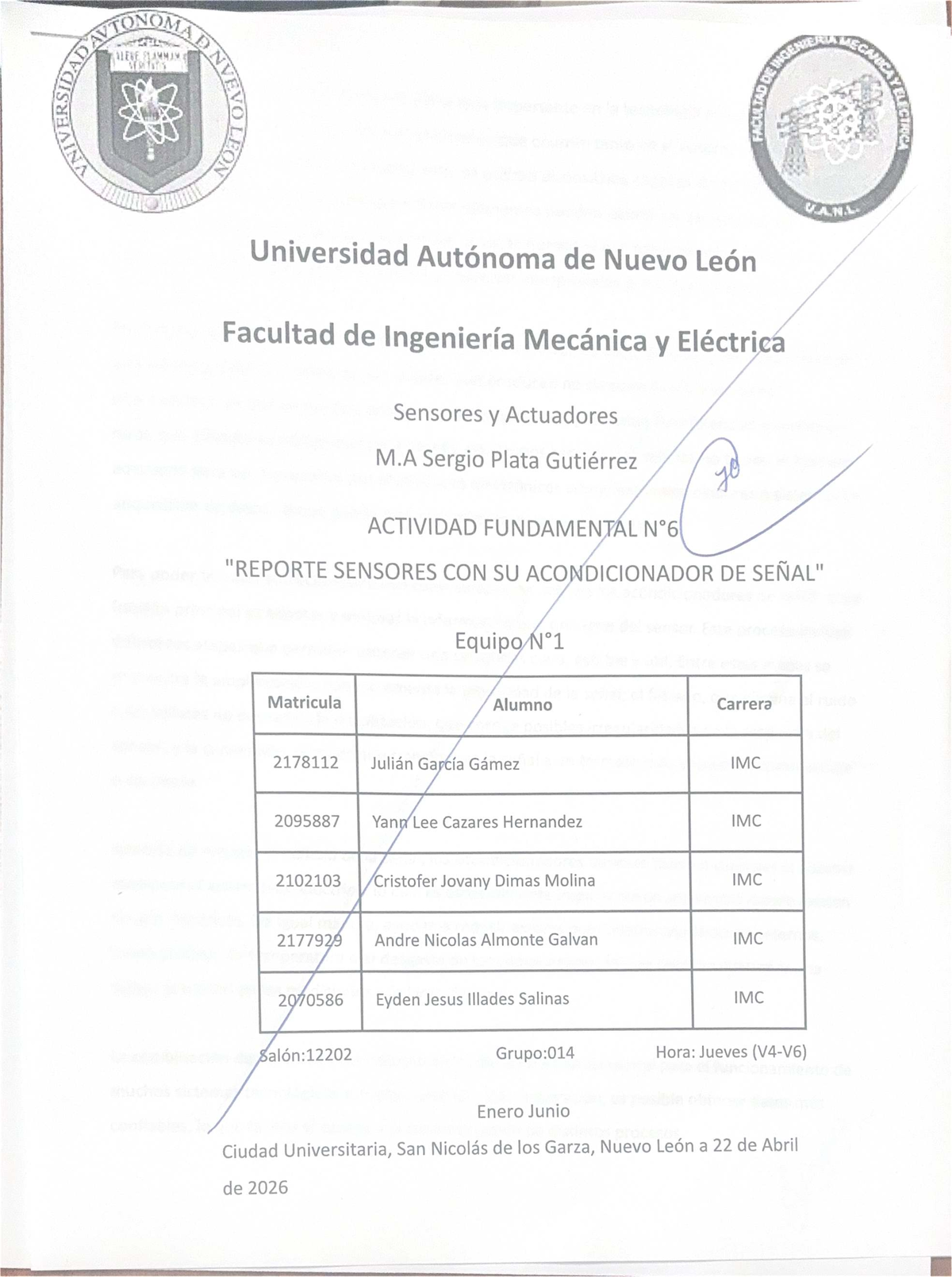 IMC - Actividad Fundamental: Sensores y Acondicionadores de Señal - Studocu