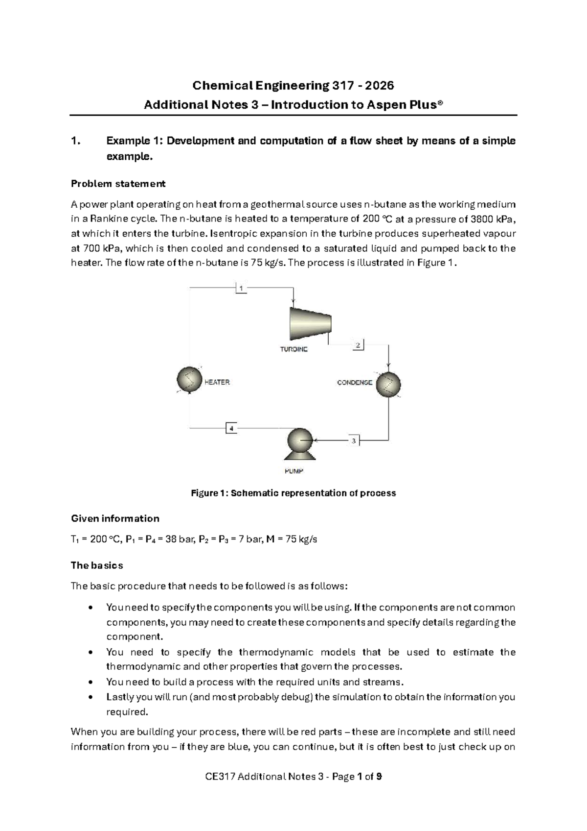 CE317 Additional Notes 3: Intro to Aspen Plus Simulation Techniques ...