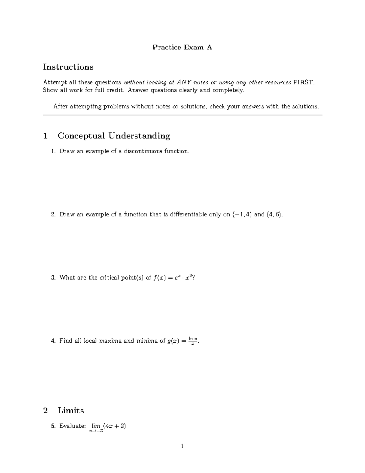 Practice Exam A: Sample Test 1-1 for Final Assessment - Studocu