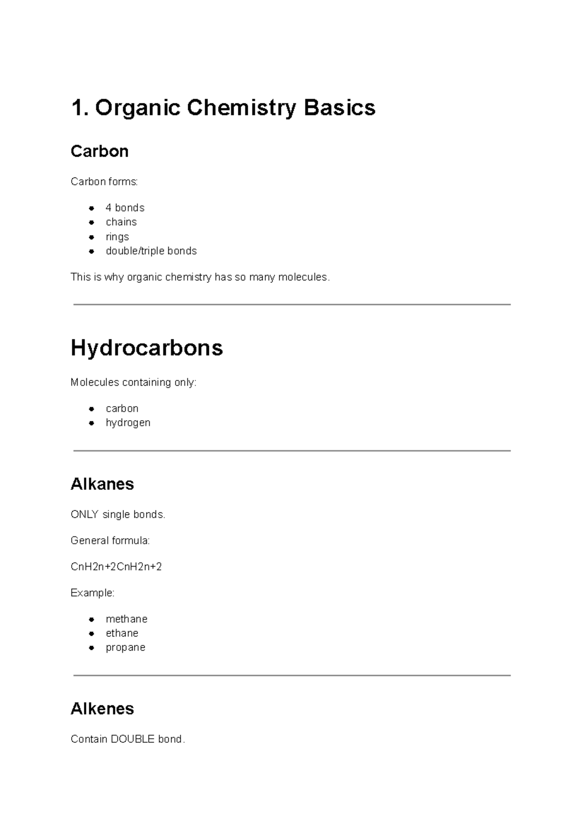 Organic Chemistry Basics: Carbon Bonds & Functional Groups - Studocu