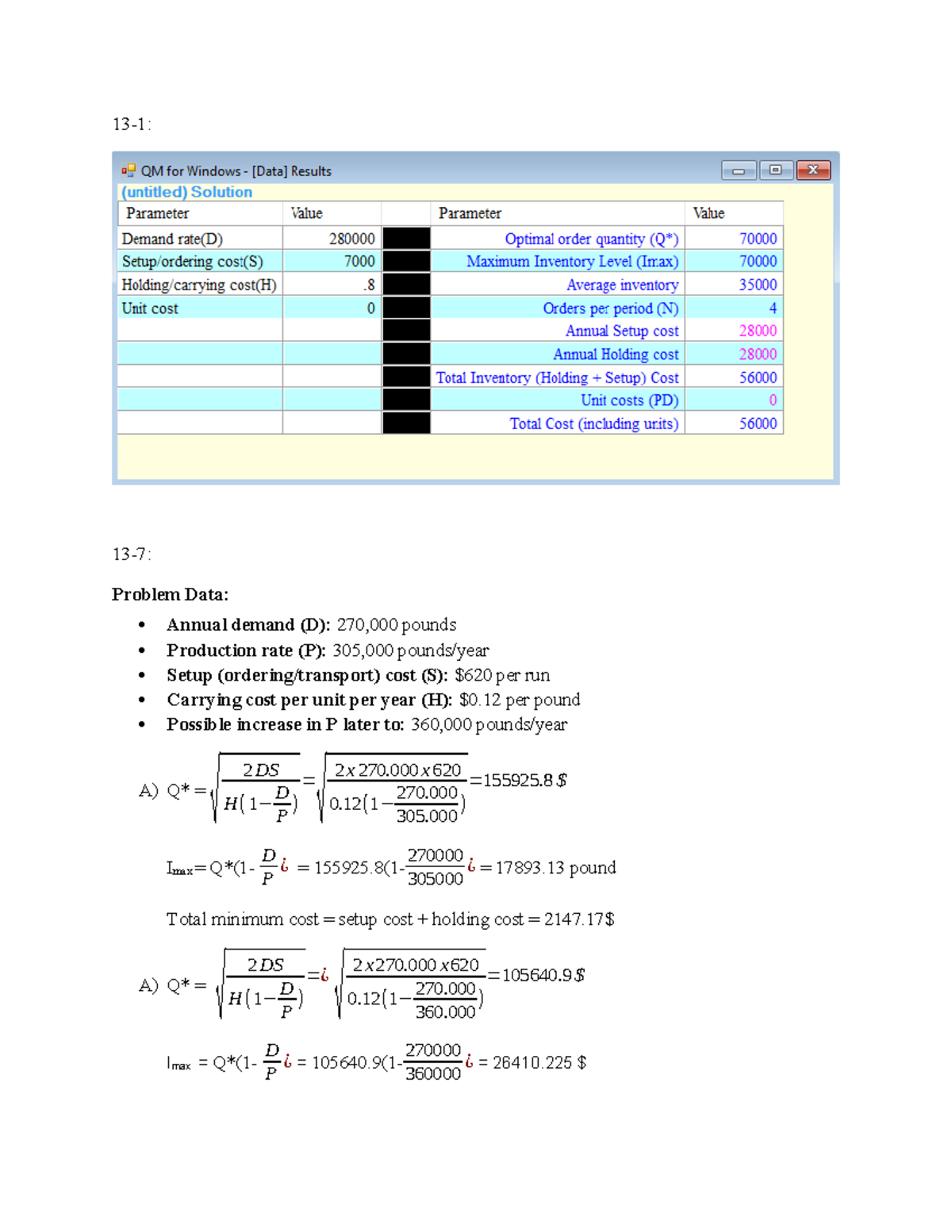 Inventory Homework - Problem Data Analysis for Course DASS 101 - Studocu
