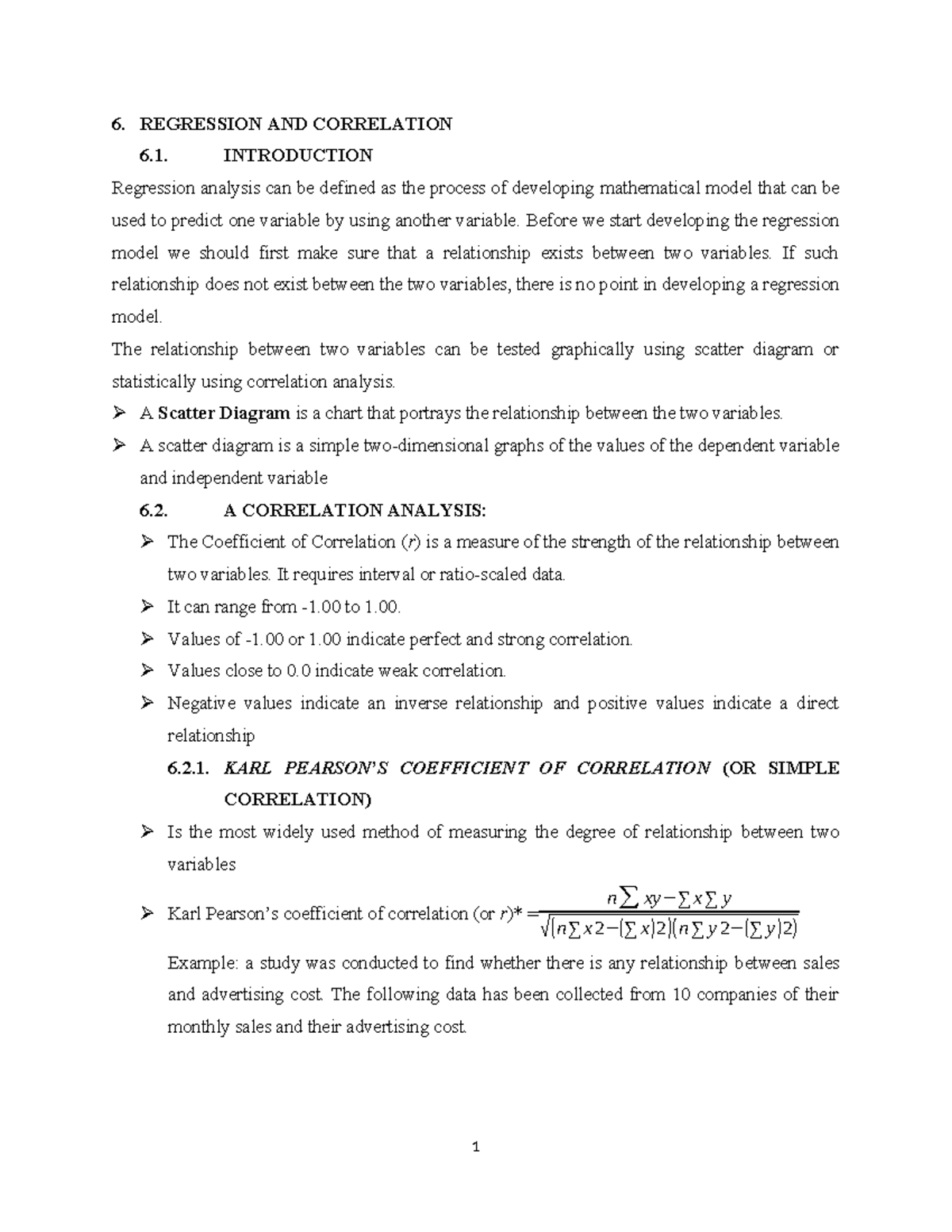 CH-6 - Regression and Correlation Analysis in Statistics - Studocu