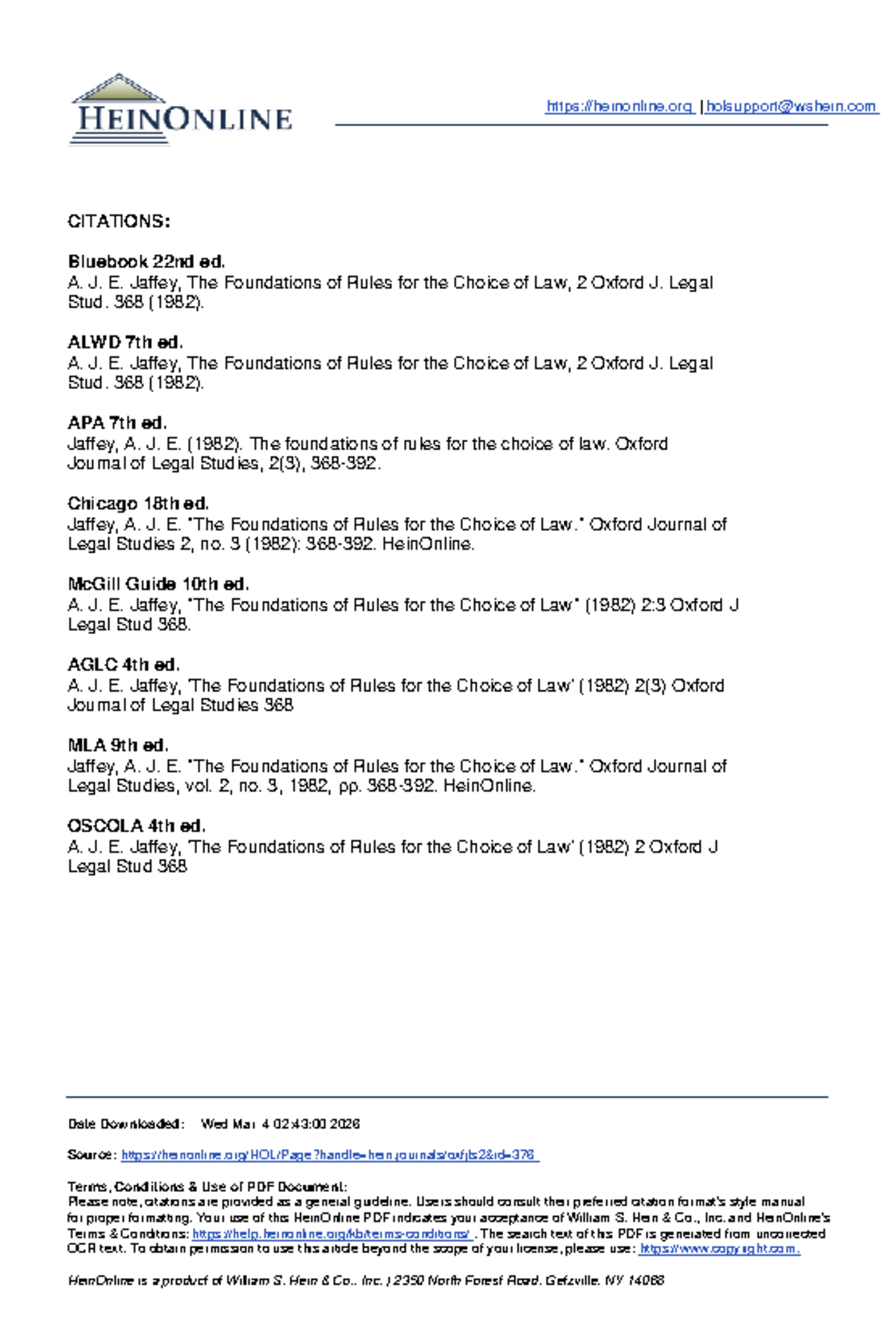 CITATIONS: Legal Citation Styles for A. J. E. Jaffey's Work on Choice ...