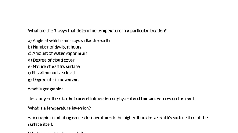 Geography Notes: Key Concepts, Regions, and Influential Figures (GEOG ...
