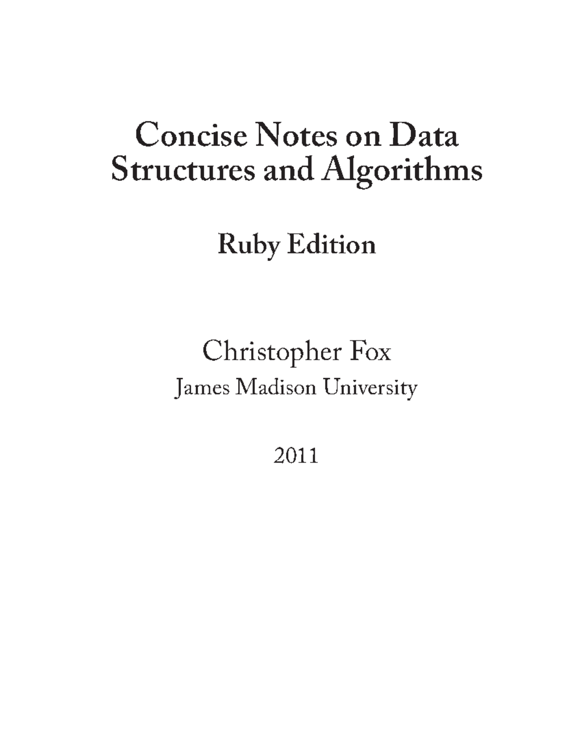Concise Notes FOR STUDENTS IN DATA STRUCTURES - Concise Notes on Data ...