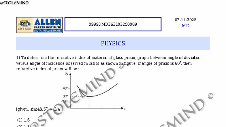 MD PHYSICS: Refractive Index & Thermal Conductivity Concepts - Studocu