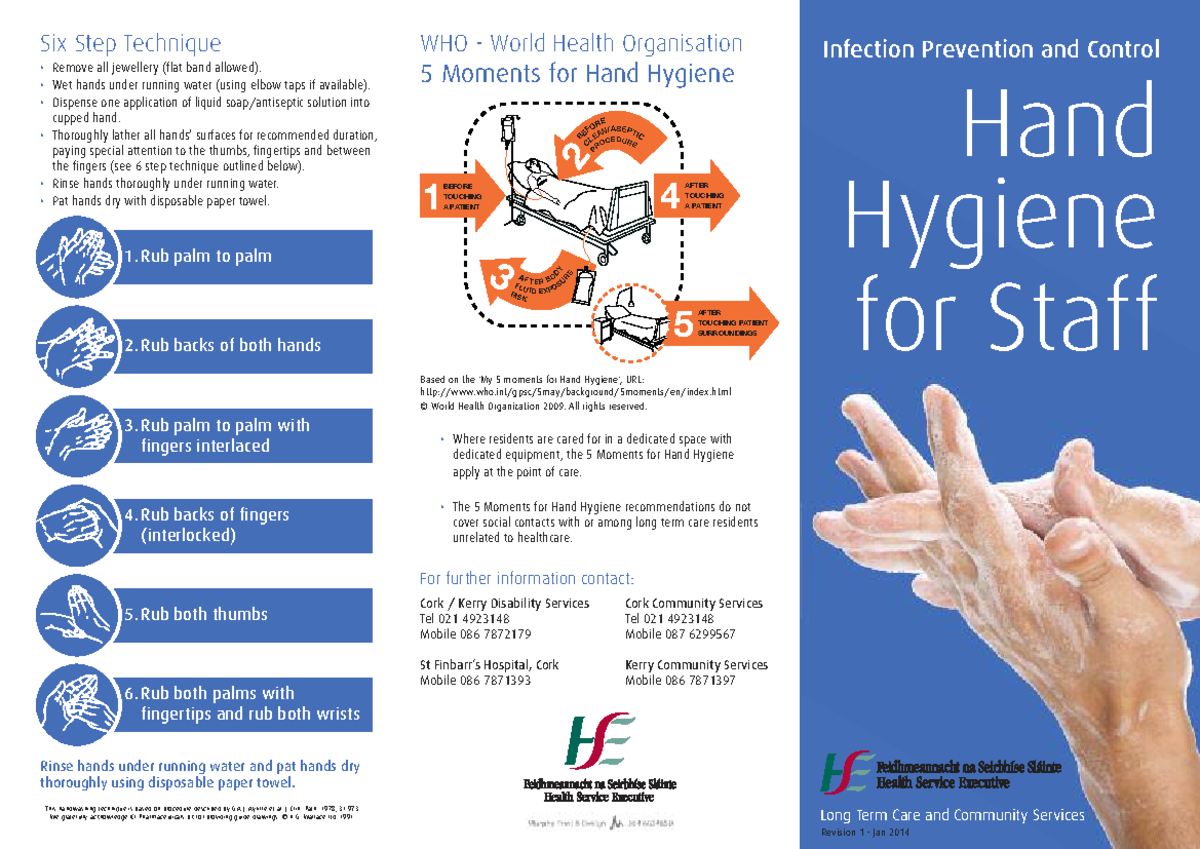 Hand Hygiene Guidelines: 5 Moments for Infection Control - Studocu