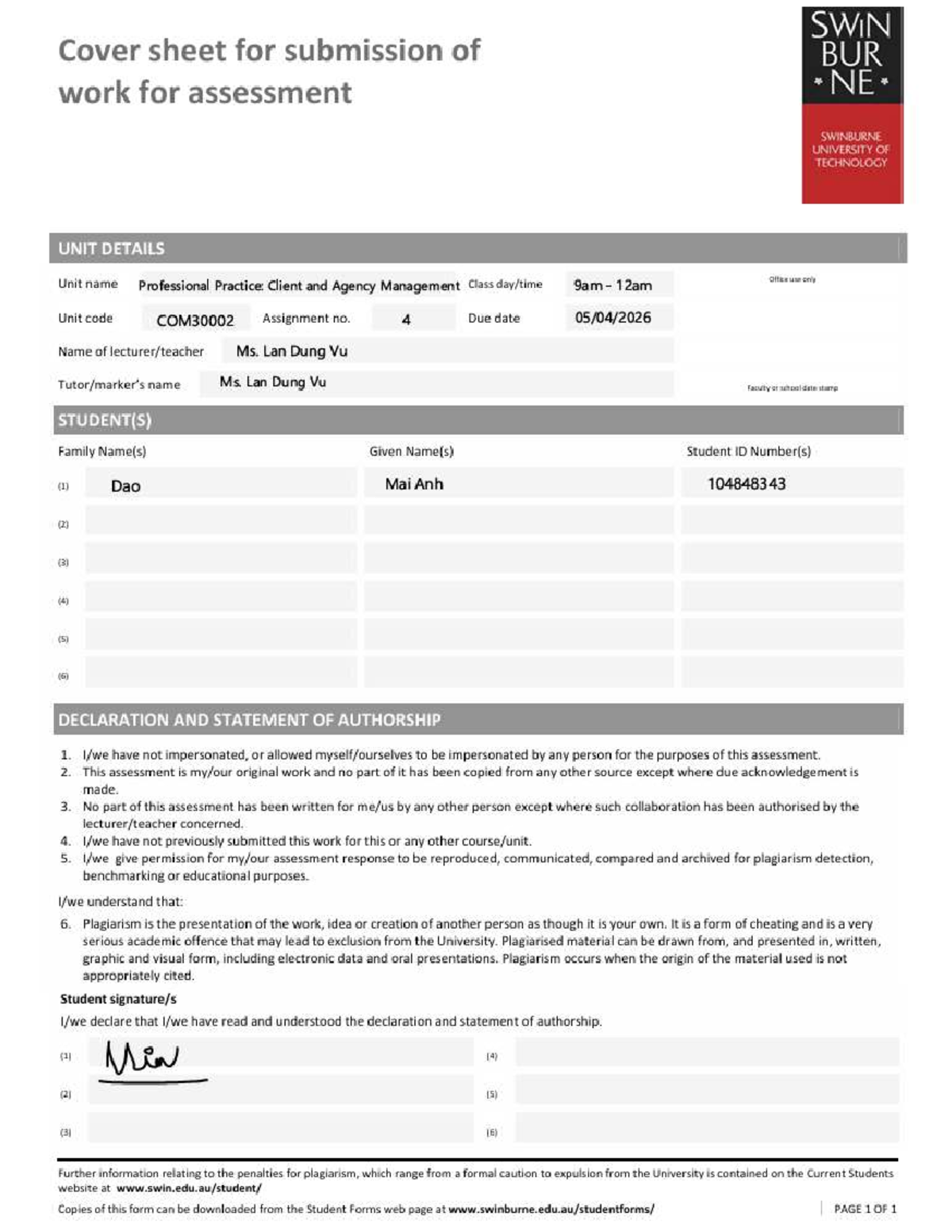 COM30002 - Module 4: Visual Aids & Presentation Planner - Studocu