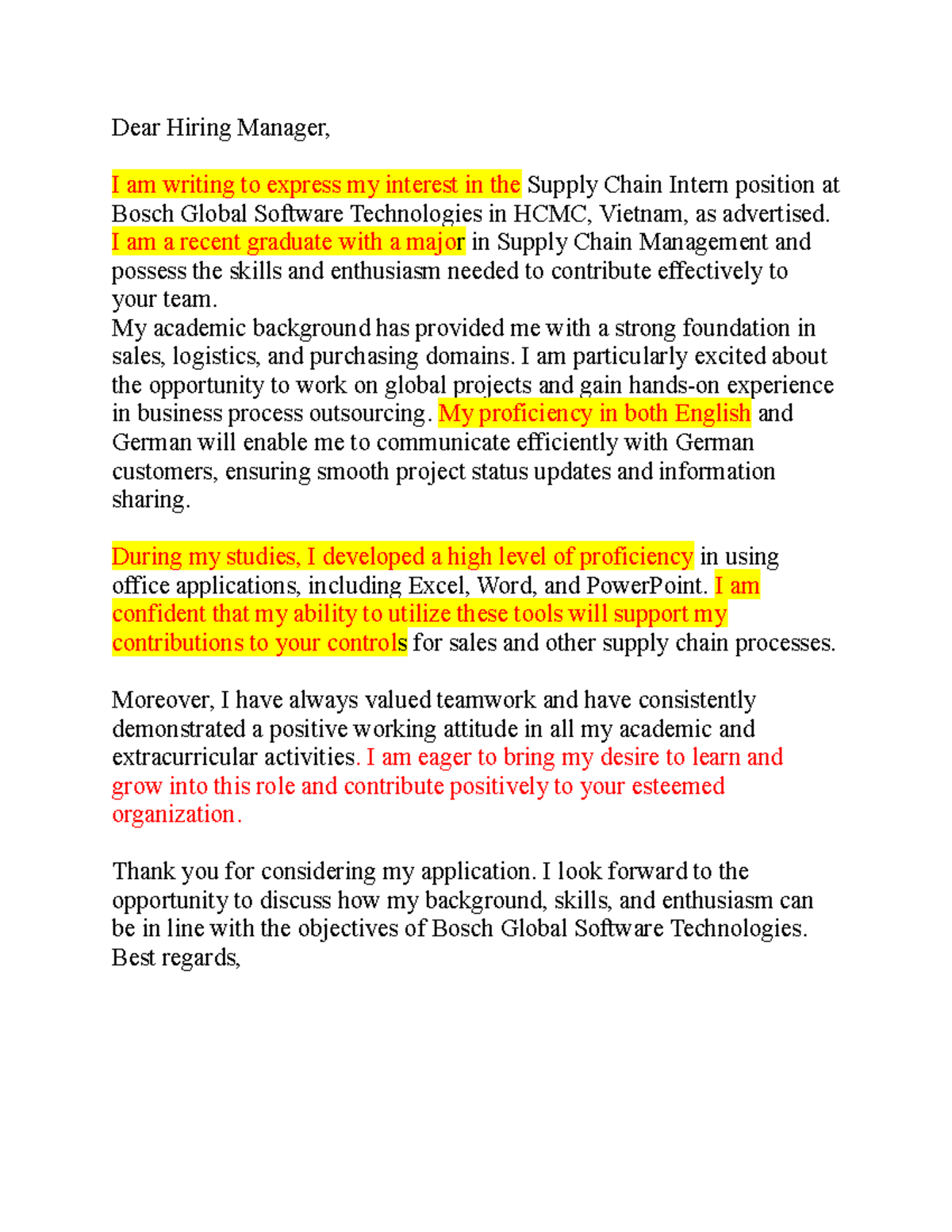 Email Writing Tips for Supply Chain Intern and Sales Position ...