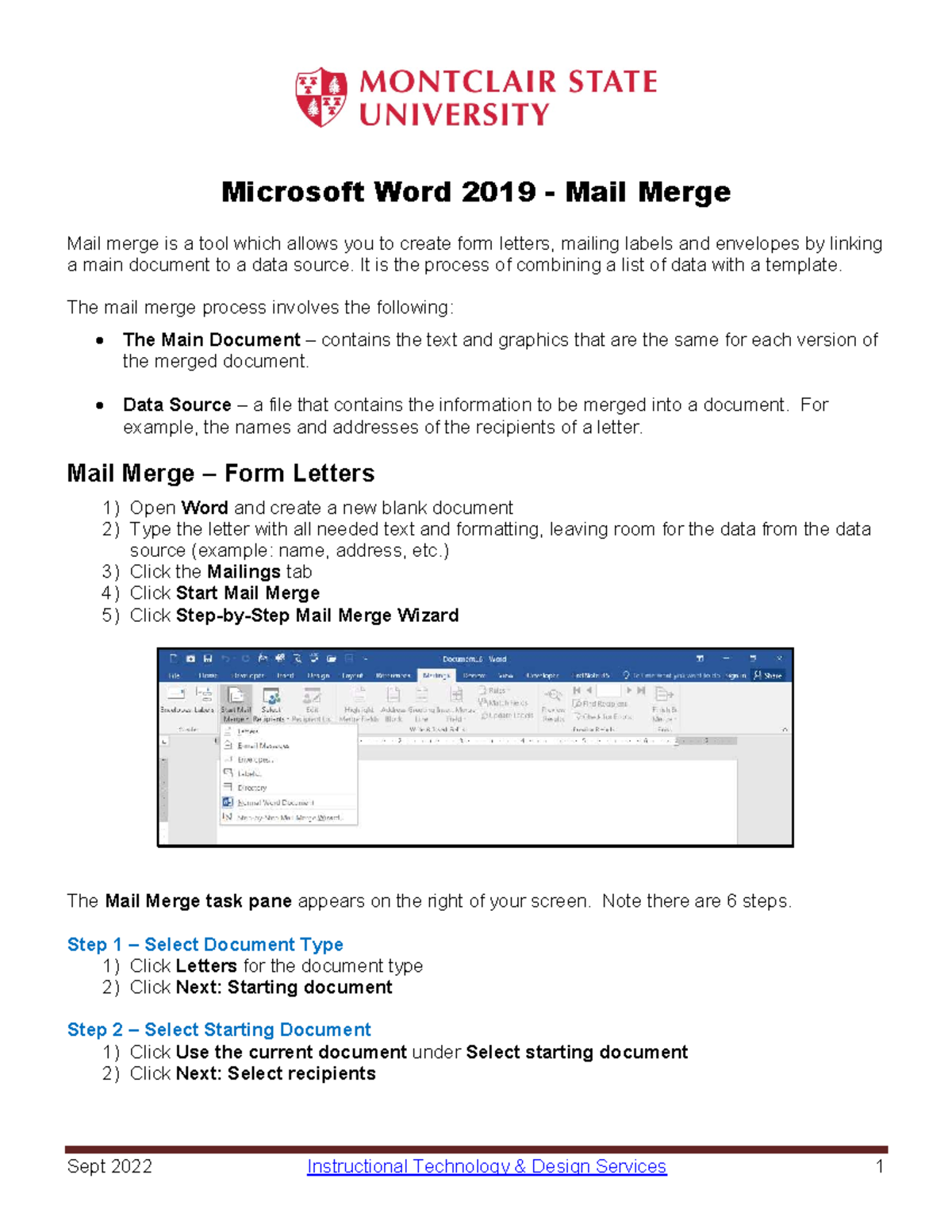 Using Mail Merge in Microsoft Word 2019: A Step-by-Step Guide - Studocu