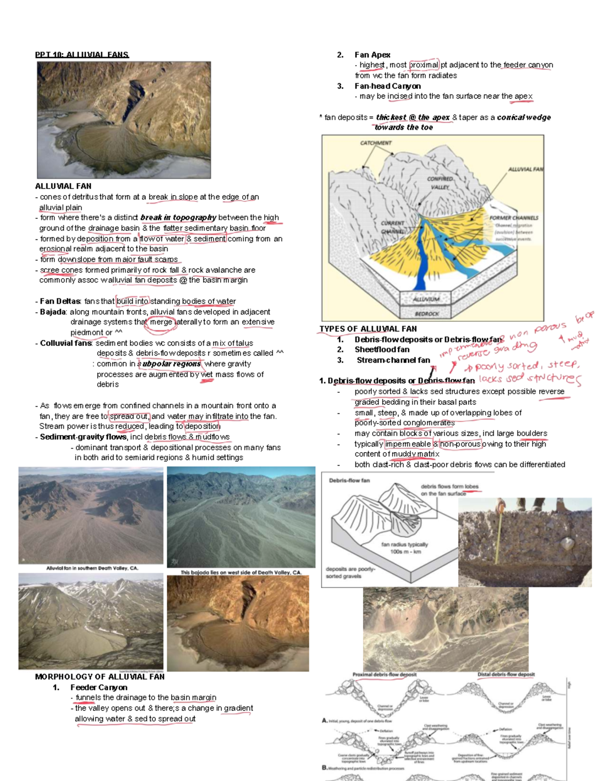 PPT 10: Alluvial Fans - Morphology, Types, and Processes - Studocu