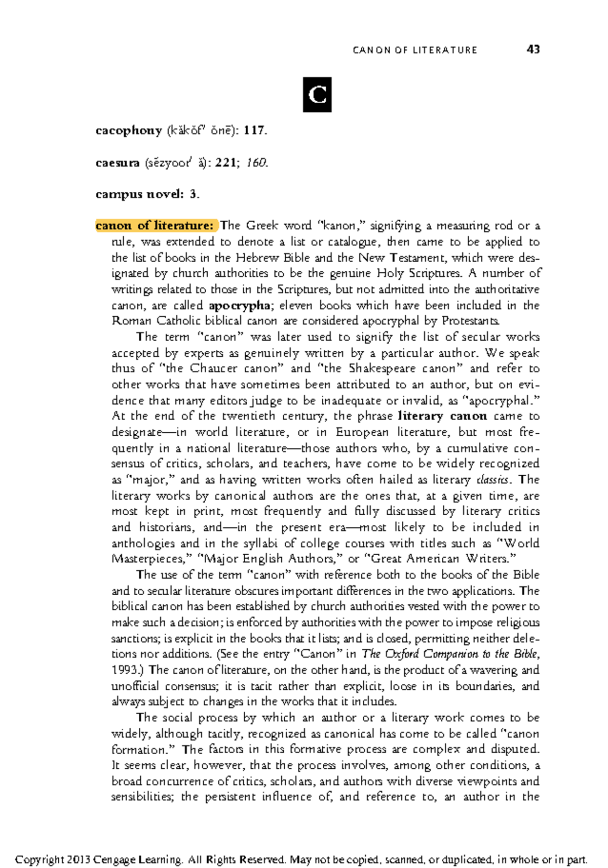 Canon of Literature: Insights and Formations in English Literature ...