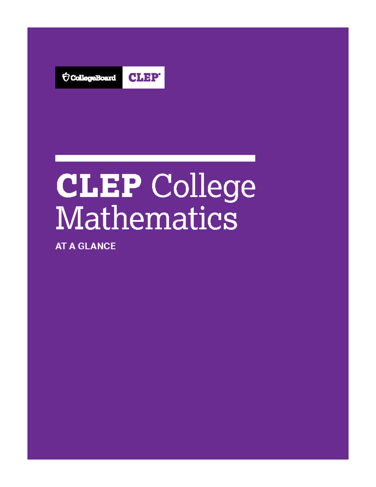 CLEP College Mathematics Exam Fact Sheet & Study Guide - Studocu