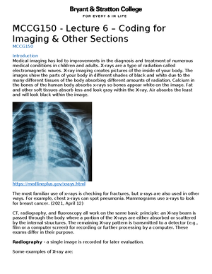 Lecture 7 - Coding for Rehabilitation - MCCG150 - Lecture 7 - Rehabilitation, Diagnostic ...