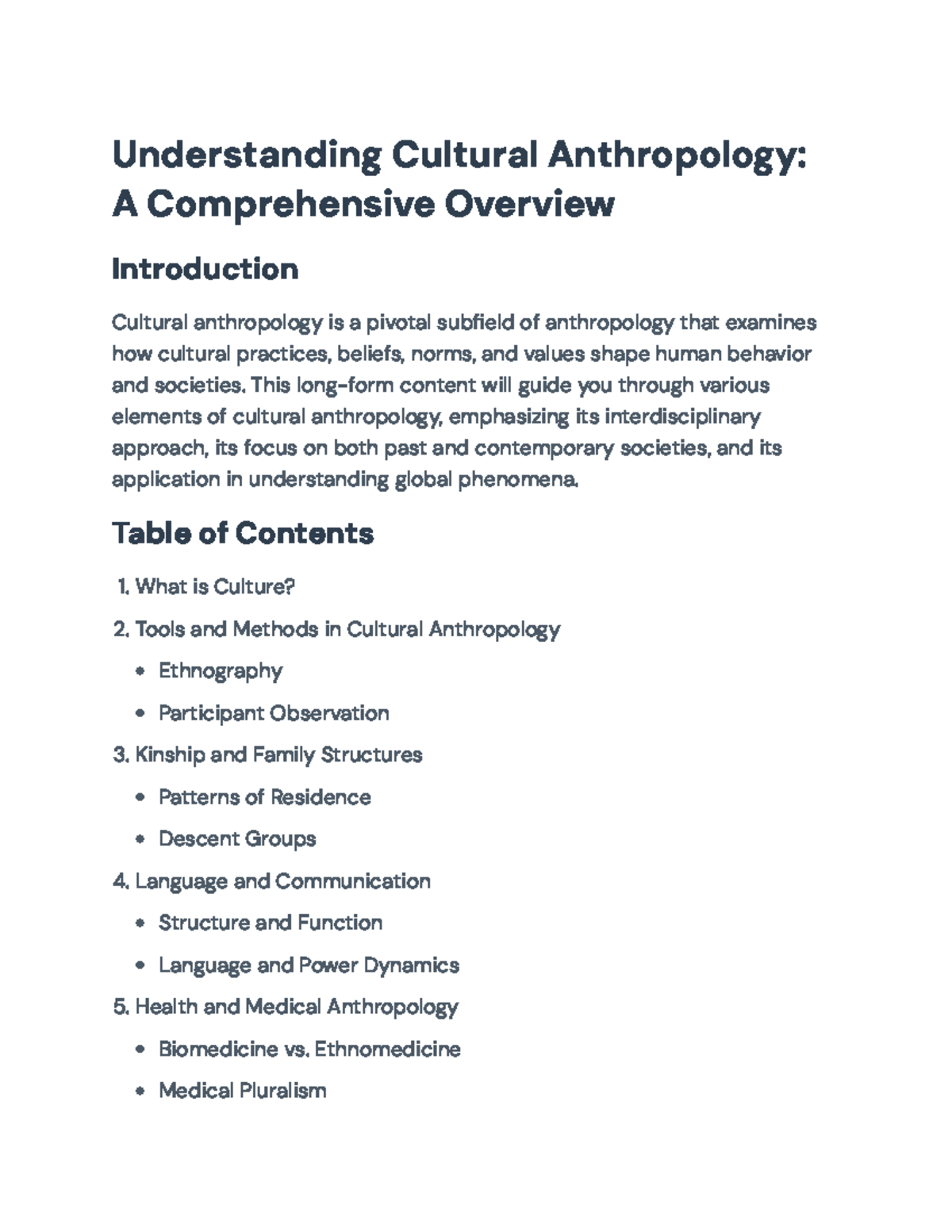 Cultural Anthropology 101: Key Concepts & Methodologies Overview ...