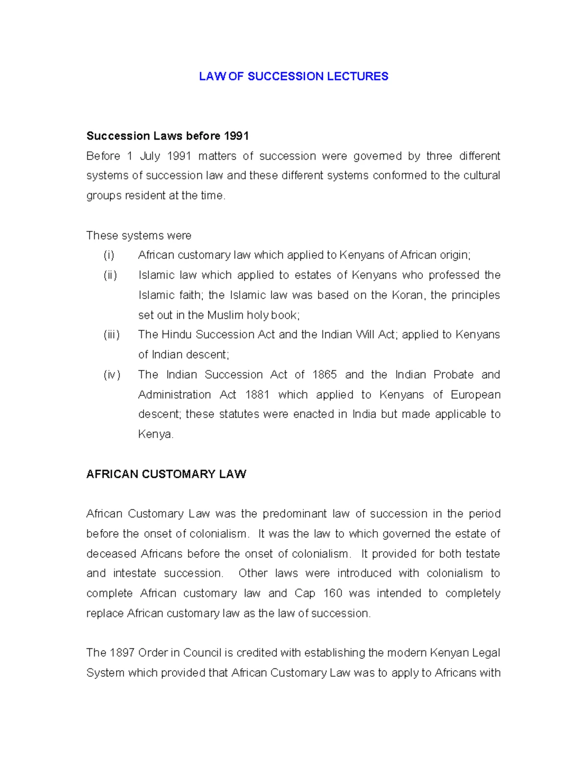 Final Will and Testament Example - Nairobi, Kenya - Studocu