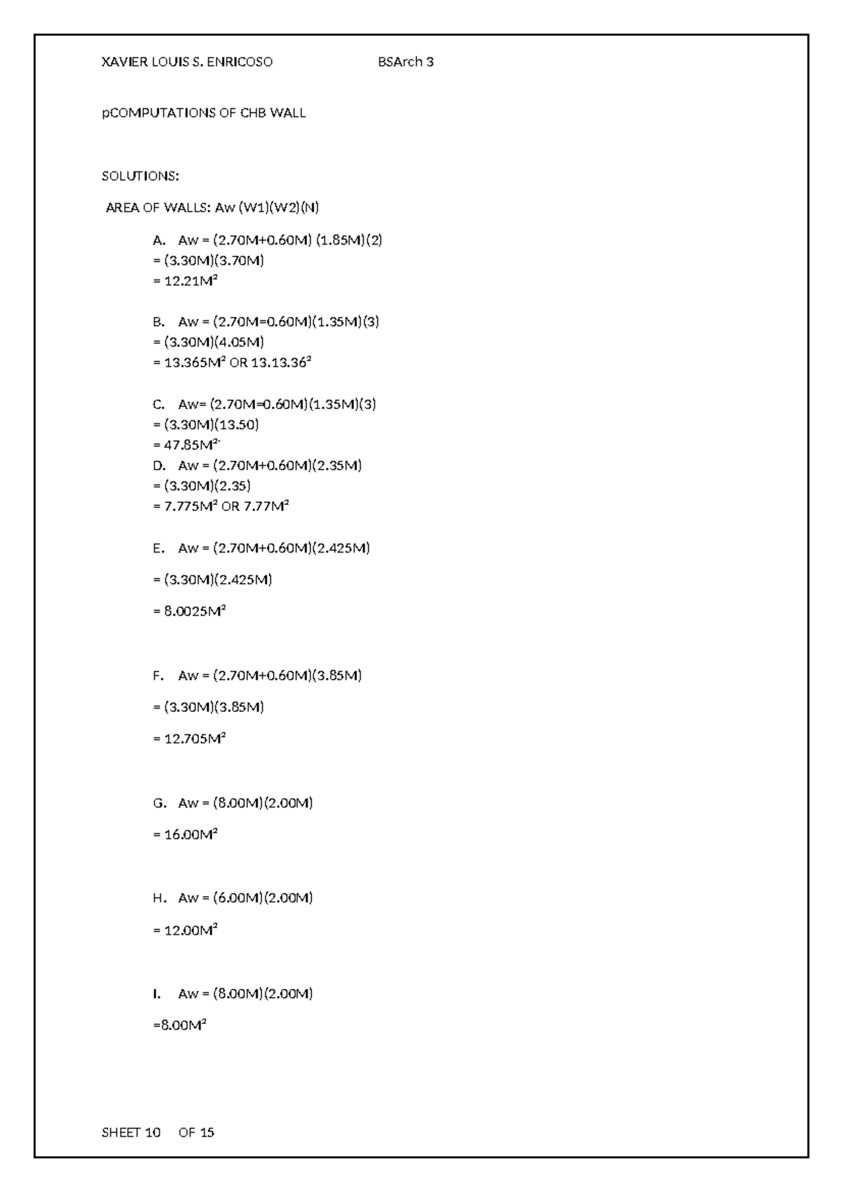 BT Sheet 10 - eeeeeeeeeeeeeeeee - pCOMPUTATIONS OF CHB WALL SOLUTIONS ...