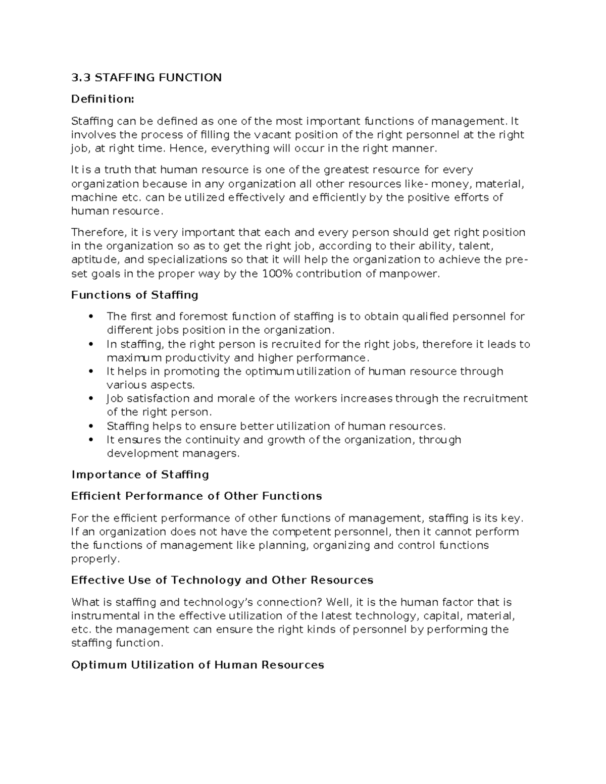 Staffing Function Overview: Key Aspects and Importance in Management ...
