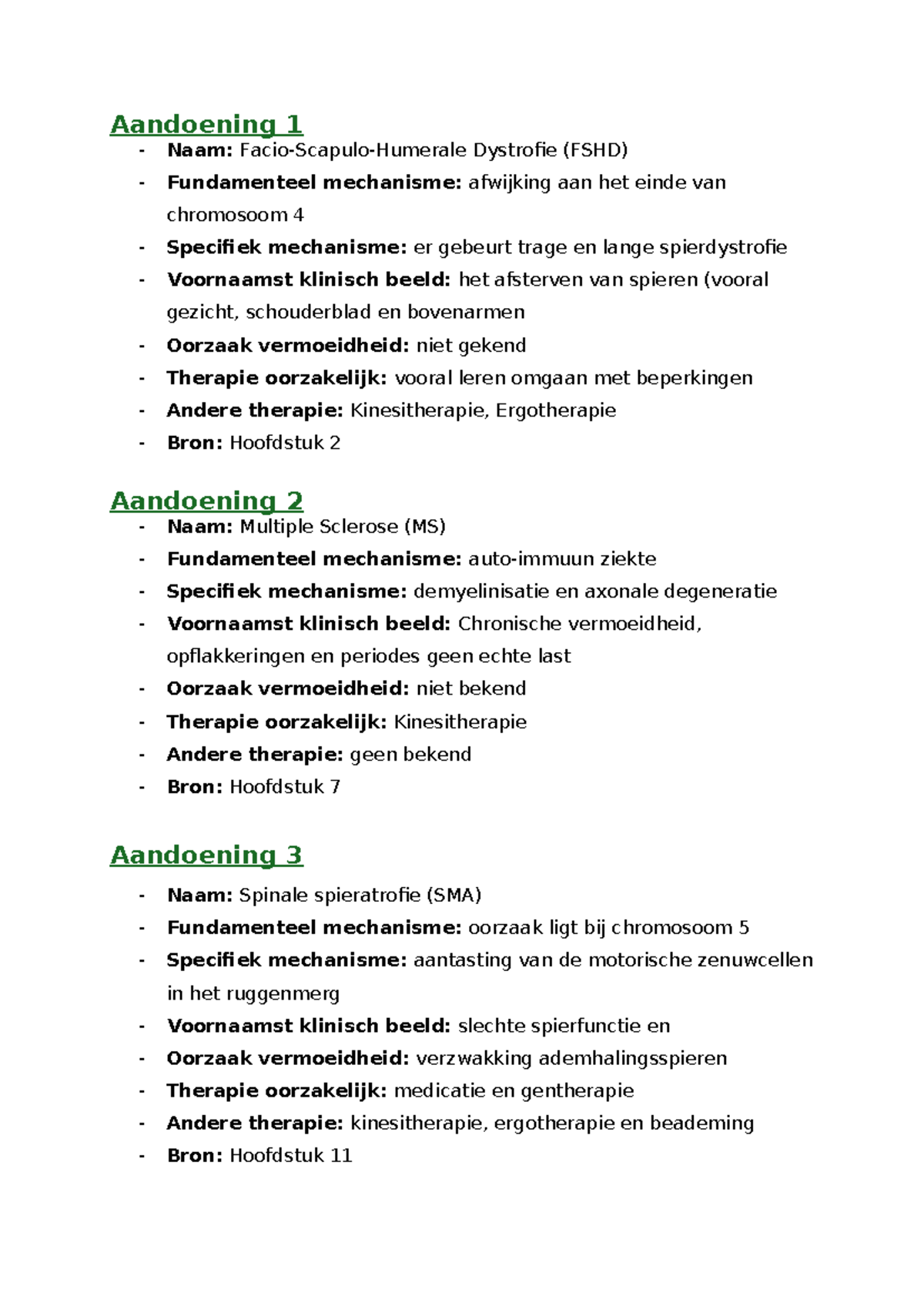 Pathologie Opdracht 3: Overzicht van Ziekten en Behandelingen - Studocu