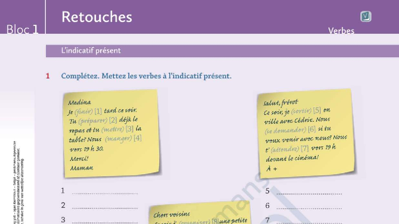 Bloc 1 - Retouches Verbes à l'indicatif présent et futur - Studocu