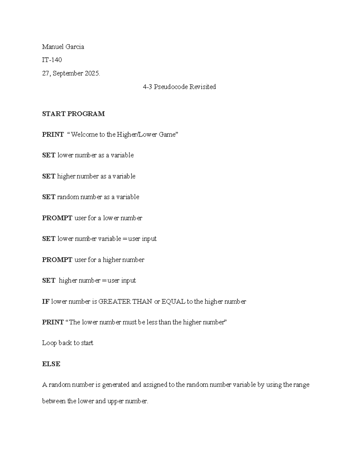 4.3 Pseudocode Revisited: Random Number Generation Logic - Studocu