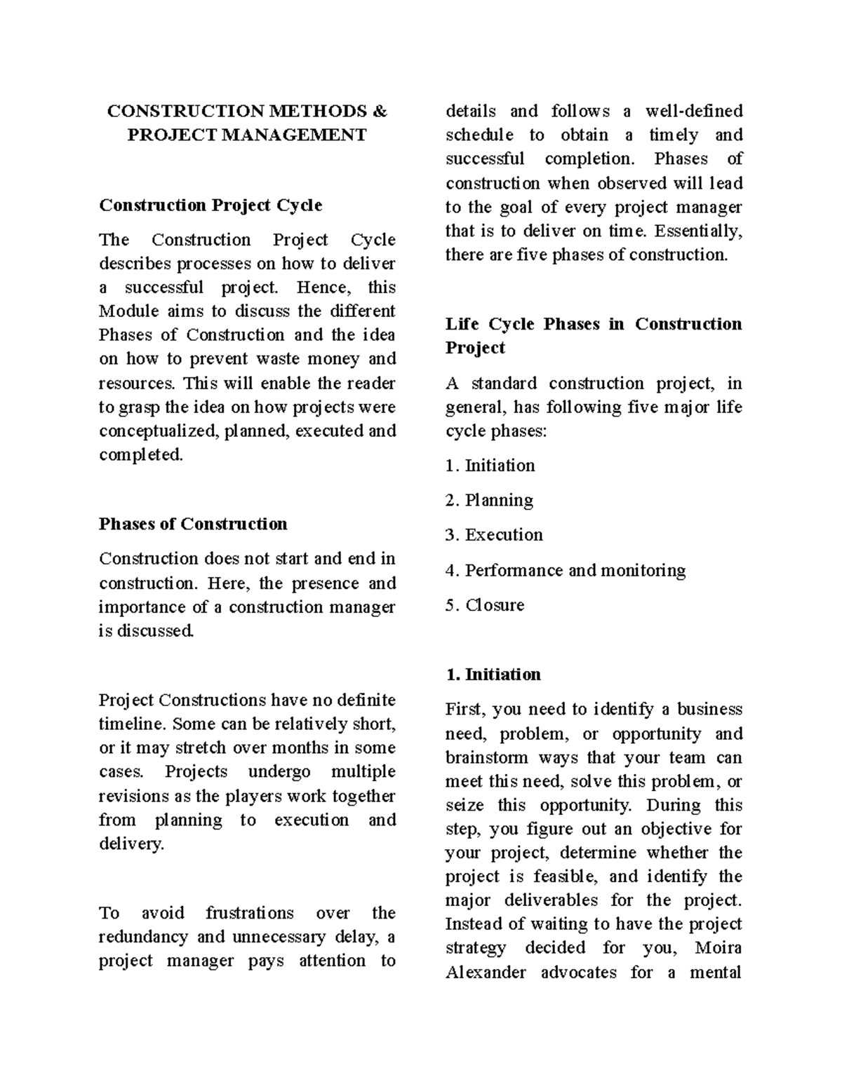 Construction Methods & Project Management Overview (CPM 101) - Studocu