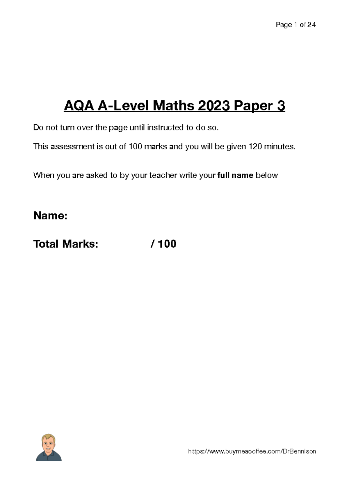 AQA A Level Maths Paper 3 Exam 2023 - Full Assessment Details - Studocu